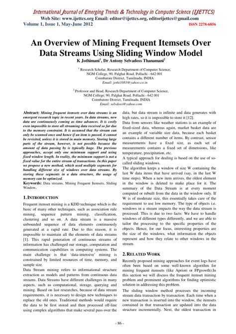 pdf an overview of mining frequent itemsets over data streams using sliding window model
