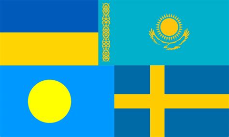 Blue Country Flags