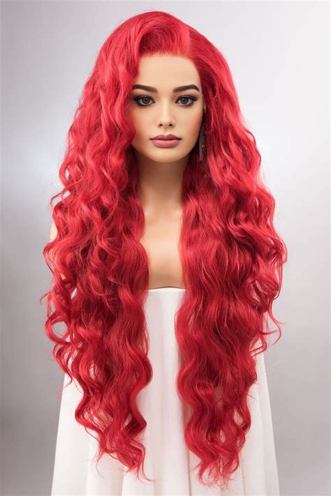 Red Wig Long Lace Front Wig Little Mermaid Wig Aquaman Mera Cosplay Wig 13 X 4 Large Lace Front