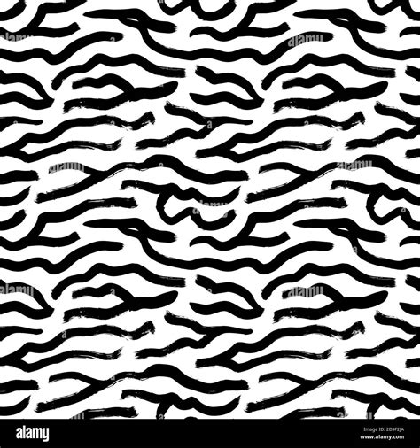 Hand Drawn Zebra Stripes Vector Seamless Pattern Stock Vector Image