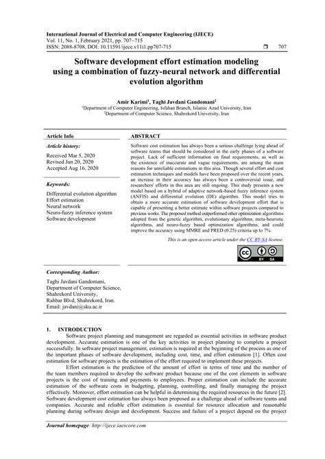 pdf software development effort estimation modeling using a combination of fuzzy neural