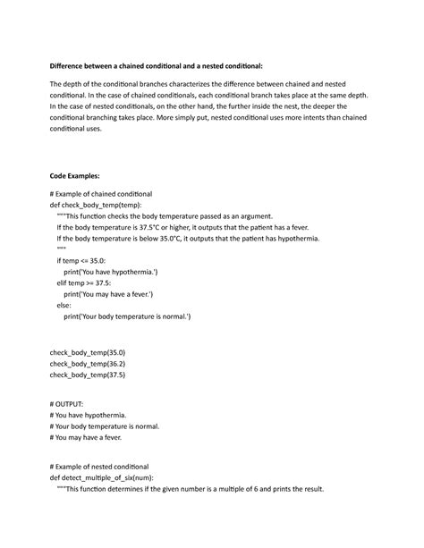 discussion forum unit 3 difference between a chained conditional and a nested conditional the