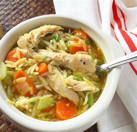 Lemon Ginger Chicken Orzo Soup Savour The Senses