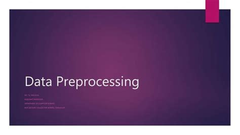 data preprocessing using machine learning