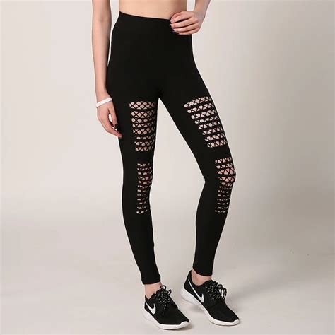 Blesskiss New Cut Out Yoga Pants Leggings For Fitness Women Sport Pants Running Gym Yoga