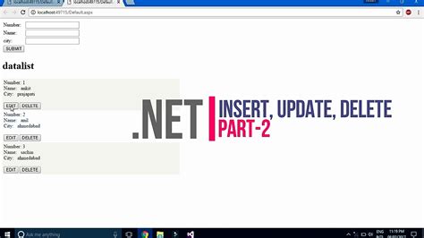 insert update delete in datalist in using c part 2 youtube