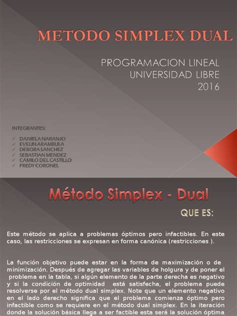 metodo simplex dual final pdf algoritmos programación de computadoras
