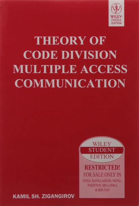 theory of code division multiple access communication zigangirov k s 9788126528783 amazon