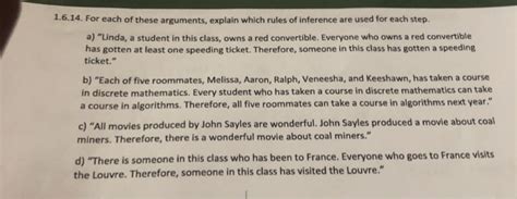 solved 1 6 14 for each of these arguments explain which