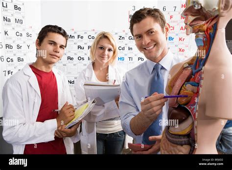 Teacher Giving Anatomy Lesson Stock Photo Alamy