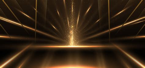 Abstract Elegant Gold Glowing With Lighting Effect Sparkle On Black