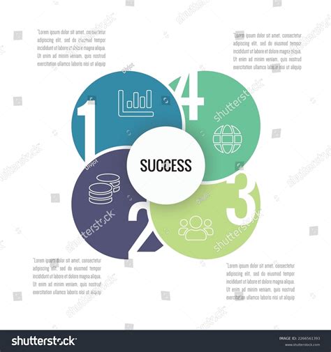 Infographic 4step Process Circular Flow Chart Stock Vector Royalty