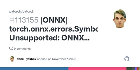 ONNX Torch Onnx Errors SymbolicValueError Unsupported ONNX Export