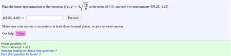 solved multivariable calculus find the linear approximation