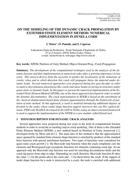 pdf on the modeling of the dynamic crack propagation by extended finite element method