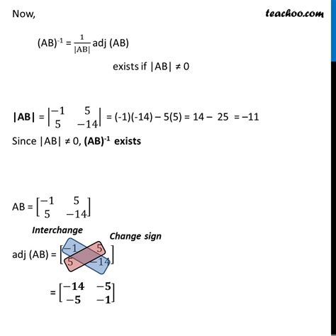 example 14 verify ab 1 b 1 a 1 if a [2 3 1 4] examples