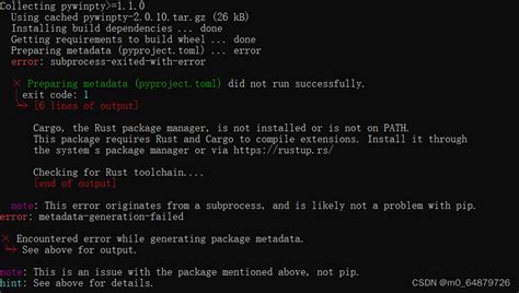 pip intall jupyter出现 error subprocess exited with error 求帮助 error