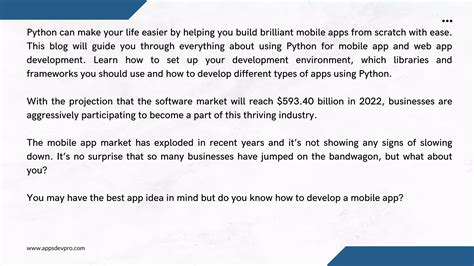 A Complete Guide To Develop An App Using Python PPT