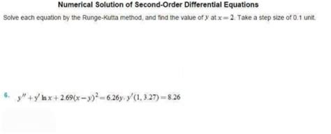 solved solve each equation by the runge kutta method and