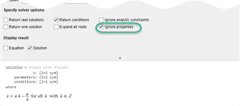 solve algebraic equation using live editor task matlab and simulink