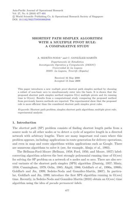 pdf shortest path simplex algorithm dokumen tips