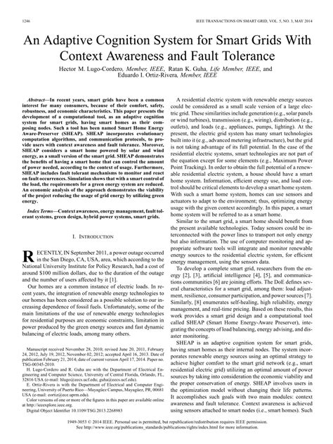 [pdf] an adaptive cognition system for smart grids with context awareness and fault tolerance