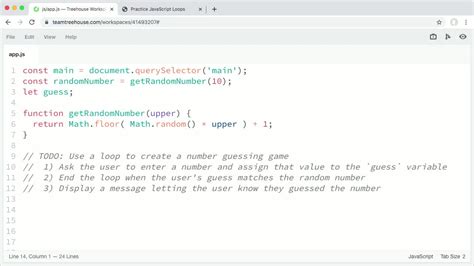 create the loop one solution how to practice javascript loops treehouse