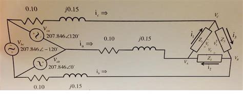 solved determine i1 i2 i3 ia ib ic v1 v2 v3 as well as the