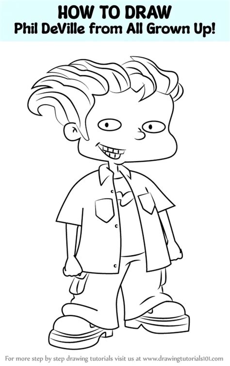 How To Draw Phil DeVille From All Grown Up All Grown Up Step By