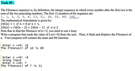 solved task 05 the fibonacci sequence is by definition