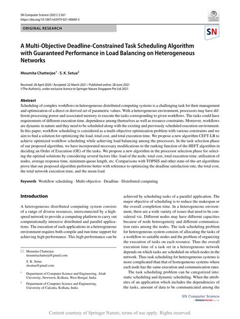 a multi objective deadline constrained task scheduling algorithm with guaranteed performance in