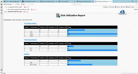 Send System Disk Space Utilization HTML Report Email Using PowerShell