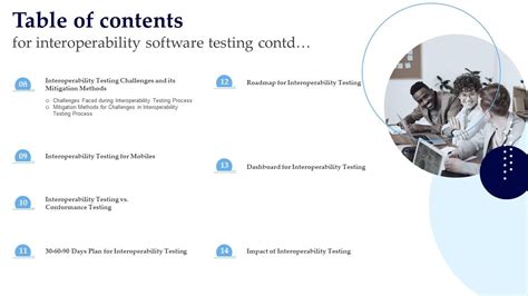 table of contents for interoperability software testing download pdf