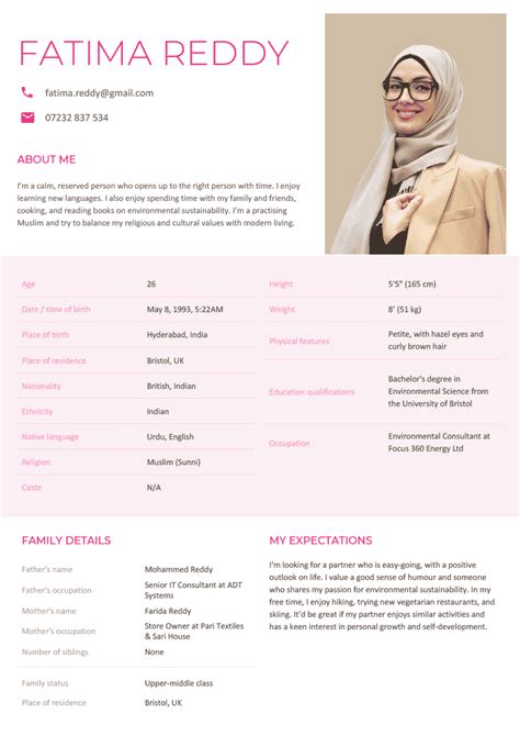 How To Make A Marriage CV In The UK Biodata