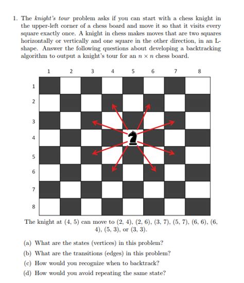 1 the knight s tour problem asks if you can start