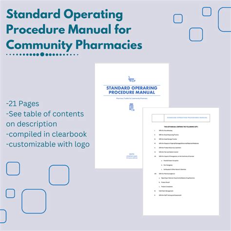 Standard Operating Procedures Manual For Community Pharmacy Shopee