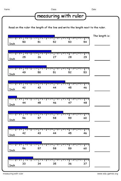 Ruler Measurement Worksheets Pdf