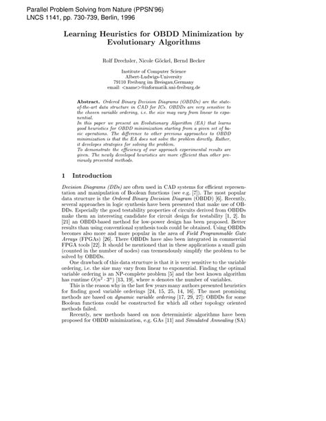 pdf learning heuristics for obdd minimization by evolutionary algorithms