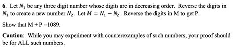 solved 6 let n1 be any three digit number whose digits are