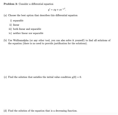 solved problem 3 consider a differential equation y xy