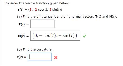 solved consider the vector function given below r t 5t 2