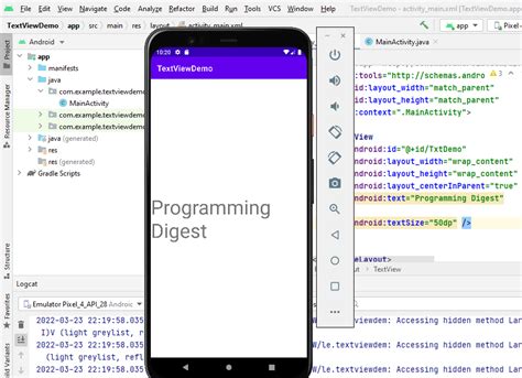TextView In Android Studio With Programming Examples