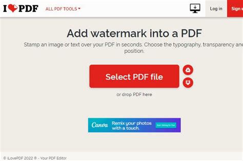 how to add a tiled watermark to a pdf file for free