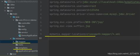 springboot的配置文件中引入mybatis的配置文件，结果提示版本问题。新建idea项目resources中mapper文件夹不是package格式 cannot resolve