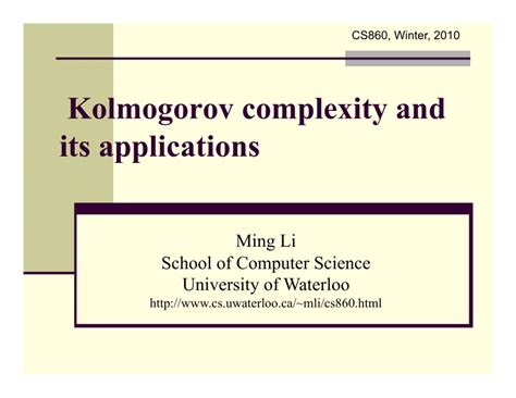 pdf an introduction to kolmogorov complexity and its applications