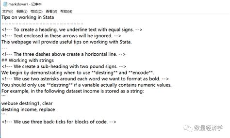 markdown stata中将markdown文档转换为html文件或word docx 文档 txt myfile 命令
