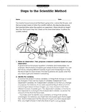 Steps To The Scientific Method Printable Student Presentation Tools