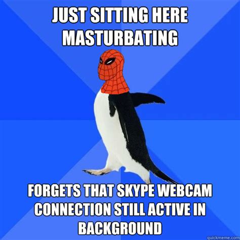 Just Sitting Here Masturbating Forgets That Skype Webcam Connection Still Active In Background