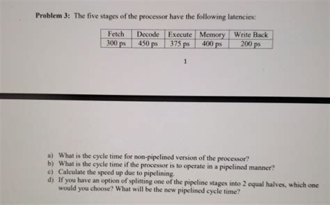 solved problem 3 the five stages of the processor have the
