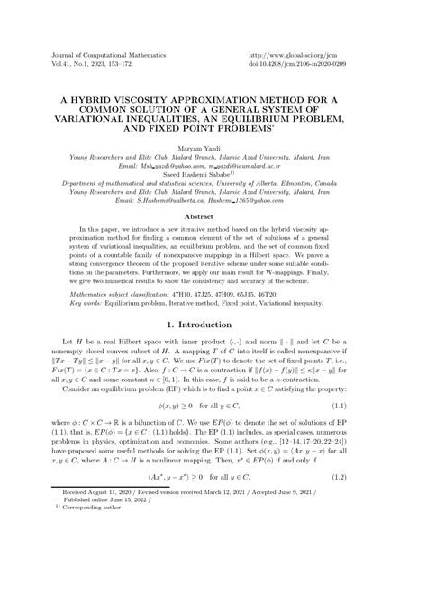 pdf a hybrid viscosity approximation method for a common solution of a general system of